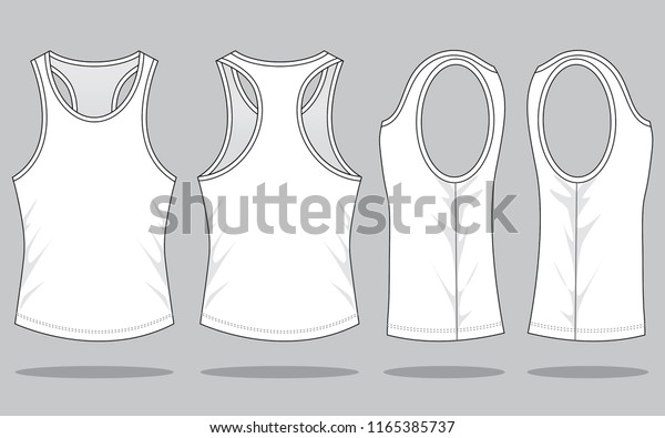 Blank White Tank Top Template On: เวกเตอร์สต็อก (ปลอดค่าลิขสิทธิ์ ...