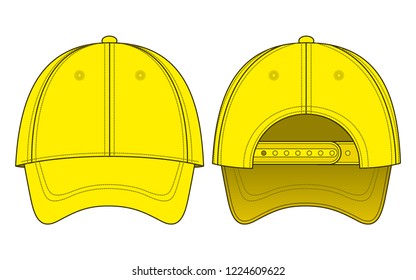 Blank Orange Baseball Bap Template Adjustable Stock Vector (Royalty ...
