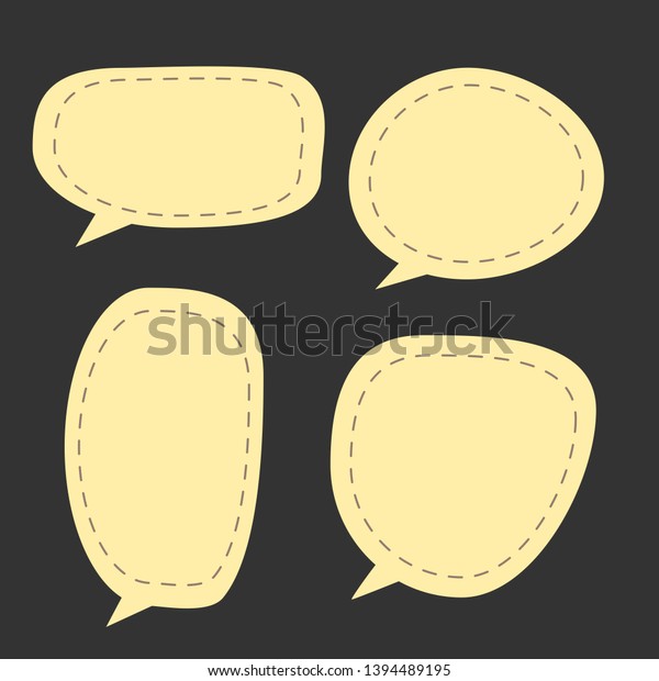 Blank Yellow Cartoon Speech Bubbles Different Stock Vector (Royalty ...