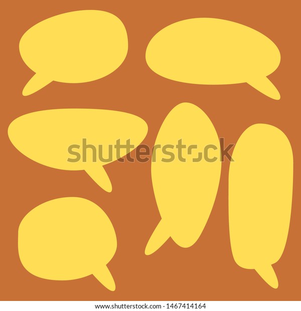 Blank Yellow Cartoon Speech Bubbles Set Stock Vector (Royalty Free ...