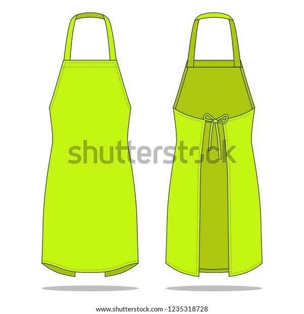 Blank Yellow Reflective Apron Vector Templatefront Stock Vector ...