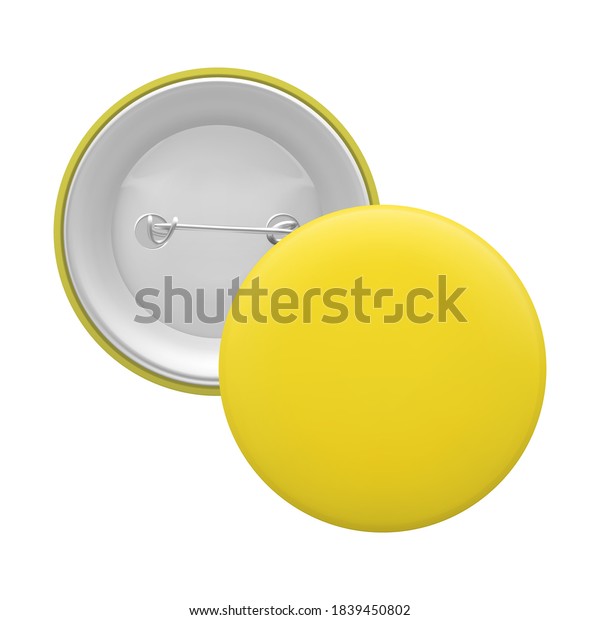 Blank Yellow Round Pin Isolated On Stock Vector (Royalty Free ...