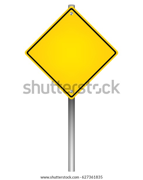 Blank Yellow Square Warning Sign On Stock Vector (Royalty Free ...