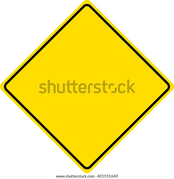 Blank Yellow Traffic Sign Copy Space: vector de stock (libre de ...