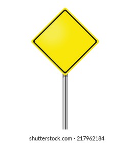 Blank Yellow Warning Sign Stock Vector (Royalty Free) 217962190