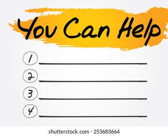 Blank You Can Help List Vector Stock Vector (Royalty Free) 253683664 ...