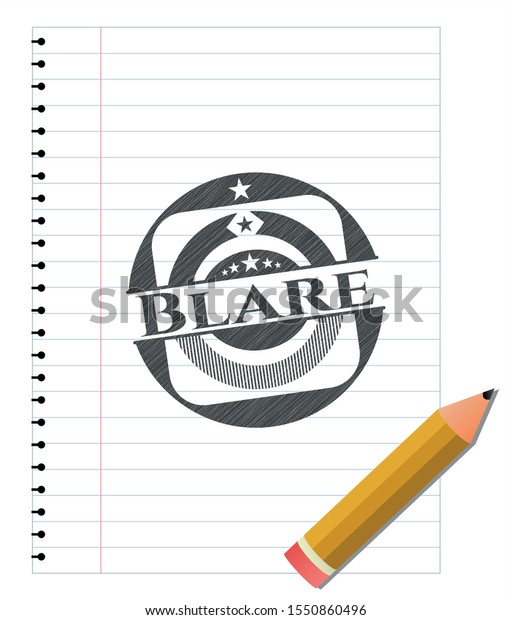 Blare Emblem Draw Pencil Effect Vector Stock Vector (Royalty Free ...