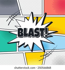 Colorful Comic Page Template Blank White Stock Vector (Royalty Free ...
