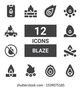 Blaze Icon Set Collection 12 Filled Stock Vector (Royalty Free ...