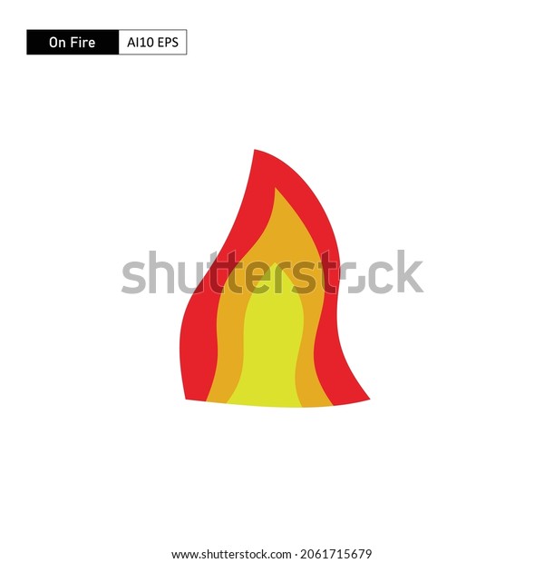 Blazing Fire Flat Design Arrangement Three Stock Vector (Royalty Free ...