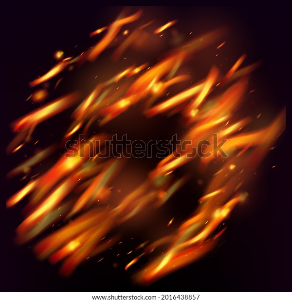 Blazing Flame Fiery Sparkles Background Isolated Stock Vector (Royalty ...