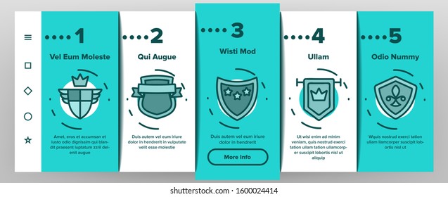 Blazon Shield Shapes Onboarding Mobile App Stock Vector (Royalty Free ...