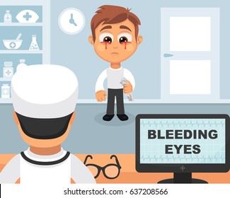 Bleeding Eyes Medical Concept Vector Illustration: เวกเตอร์สต็อก (ปลอด ...