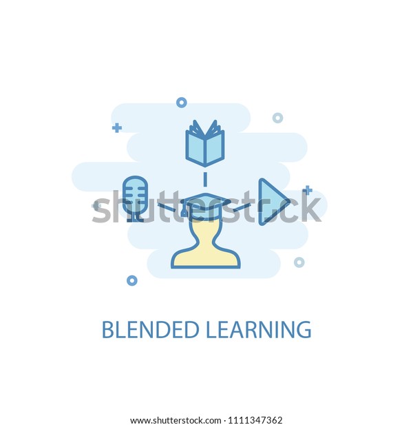 Blended Learning Concept Trendy Icon Simple Stock Vector (Royalty Free ...