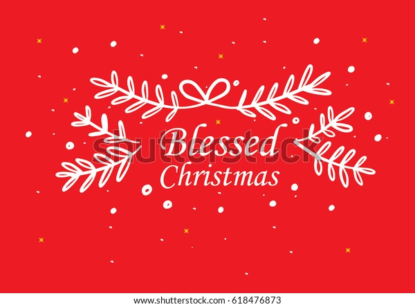 Blessed Christmas Greeting Card Design Hand: vector de stock (libre de ...