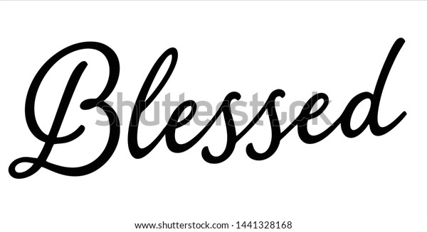 Blessed Lettering Typography Font Vector Logo Stock Vector (Royalty ...