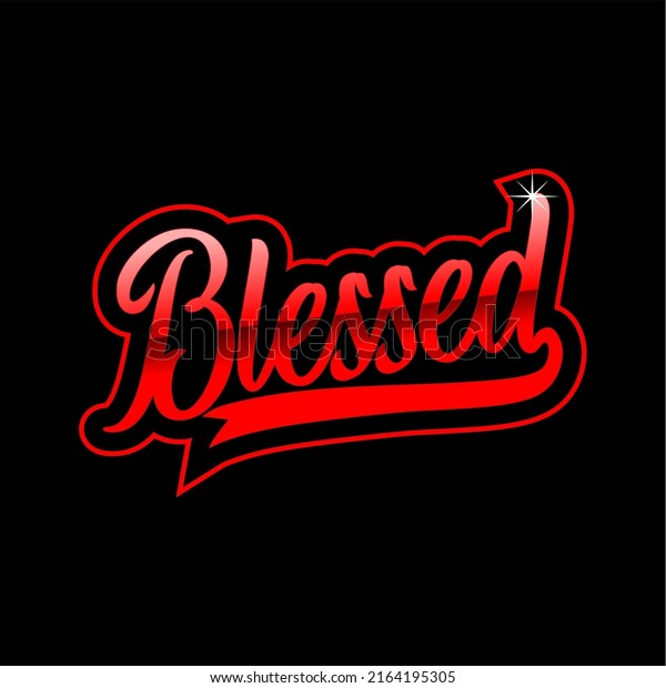 Blessed Lettering Typography Font Vector Logo: เวกเตอร์สต็อก (ปลอดค่า ...