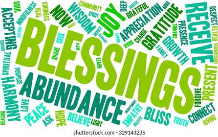 Blessings Word Cloud On White Background Stock Vector (Royalty Free ...