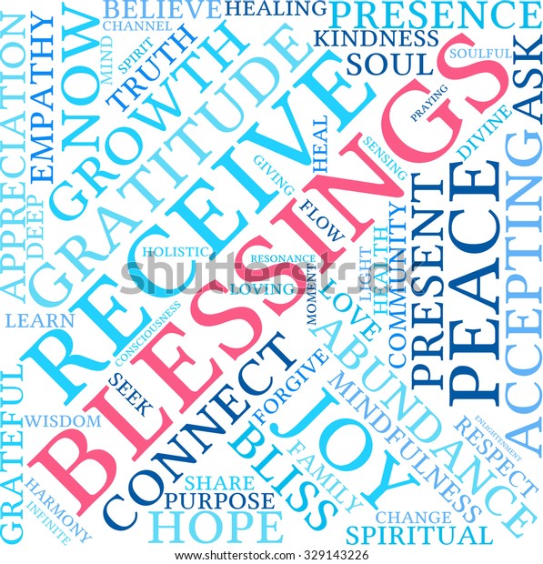 Blessings Word Cloud On White Background Stock Vector (Royalty Free ...