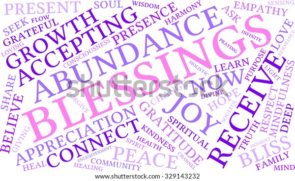 Blessings Word Cloud On White Background Stock Vector (Royalty Free ...