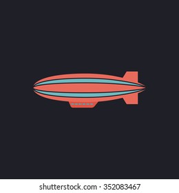 Blimp Color Vector Icon On Dark Stock Vector (Royalty Free) 352083467 ...