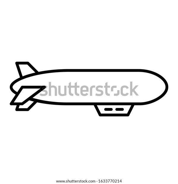 Blimp Icon Symbol Outline Style Stock Vector (Royalty Free) 1633770214 ...