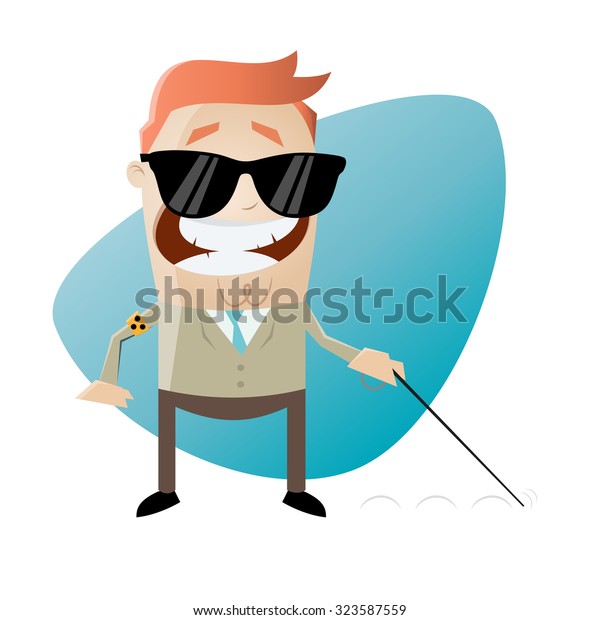 Blind Cartoon Man Stock Vector (Royalty Free) 323587559 | Shutterstock