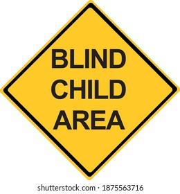 Blind Child Area Warning Sign Stock Vector (Royalty Free) 1875563716 ...