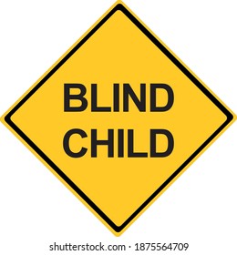 Blind Child Warning Sign Stock Vector (Royalty Free) 1875564709 ...