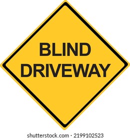 Blind Driveway Warning Sign Stock Vector (Royalty Free) 2199102523 ...