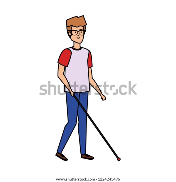 Blind Man Character Icon Stock Vector (Royalty Free) 1224243496 ...