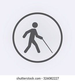 Vektor Stok Blind Stick Man Walking Icon Collection (Tanpa Royalti ...