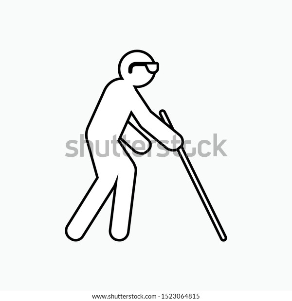 Blind People Icon Vector Sign Symbol Stock Vector (Royalty Free ...