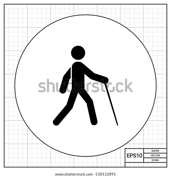 Blind Person Cane Icon Stock Vector (Royalty Free) 538132891 | Shutterstock