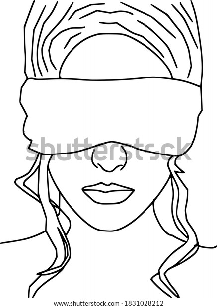 Blindfolded Vector Illustration White Background Stock Vector (Royalty ...