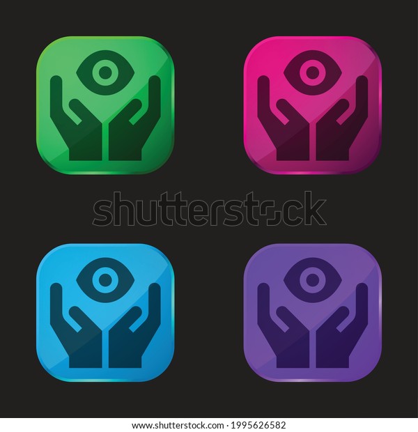 Blindness Four Color Glass Button Icon Stock Vector (Royalty Free ...