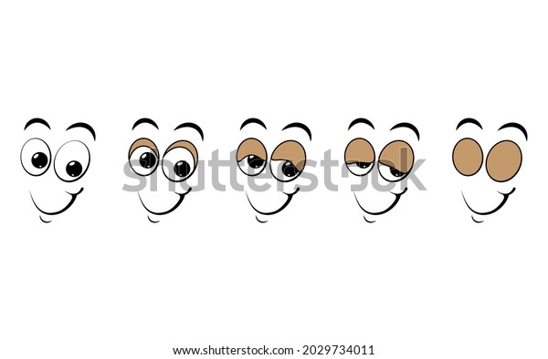 Blink Eye Animation Step Human Cartoon Stock Vector (Royalty Free ...