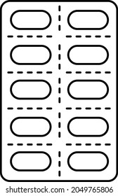 Blister Pack Vector Outline Illustration Stock Vector (Royalty Free ...
