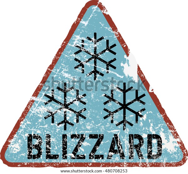 Blizzard Warning Sign Vector Illustration Fictional: vector de stock ...