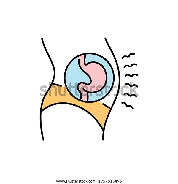 Bloating Line Icon Pictogram Web Page Stock Vector (Royalty Free ...