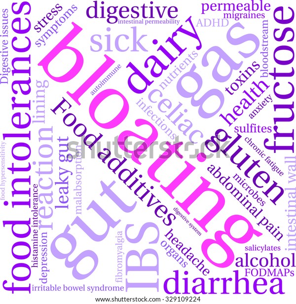Bloating Word Cloud On White Background Stock Vector (Royalty Free ...
