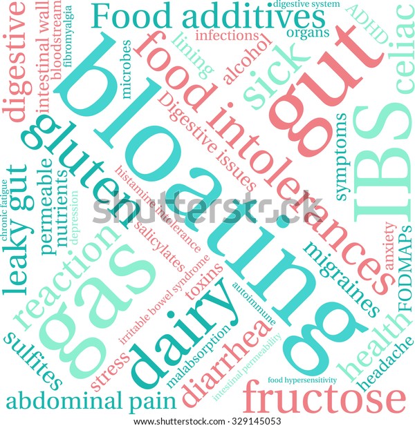Bloating Word Cloud On White Background Stock Vector (Royalty Free ...