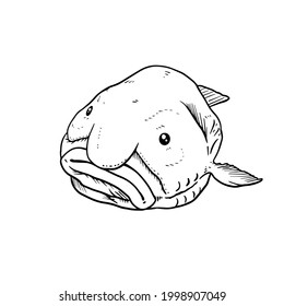 Blobfish Vector Hand Drawing Illustration Black Stock Vector (Royalty ...