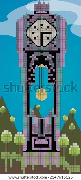 Block Art Style Clock Tower Vector: เวกเตอร์สต็อก (ปลอดค่าลิขสิทธิ์ ...