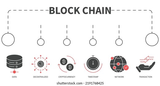 Block Chain Vector Illustration Concept Banner Stock Vector (Royalty ...