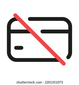 Block Credit Card Linear Icon Denied Stock Vector (Royalty Free ...