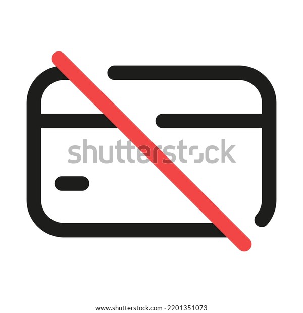 Block Credit Card Linear Icon Denied Stock Vector (Royalty Free ...