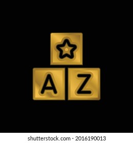 Block Gold Plated Metalic Icon Logo Stock Vector (Royalty Free ...