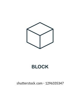 Block Outline Icon Thin Line Style Stock Vector (Royalty Free ...