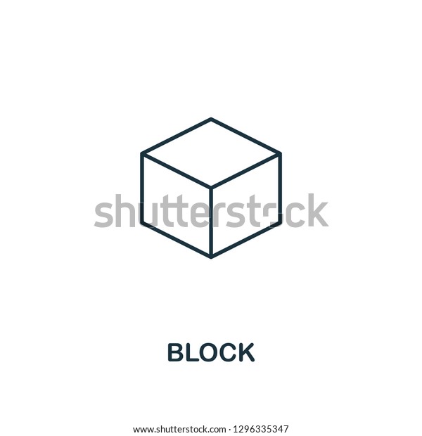 Block Outline Icon Thin Line Style Stock Vector (Royalty Free ...